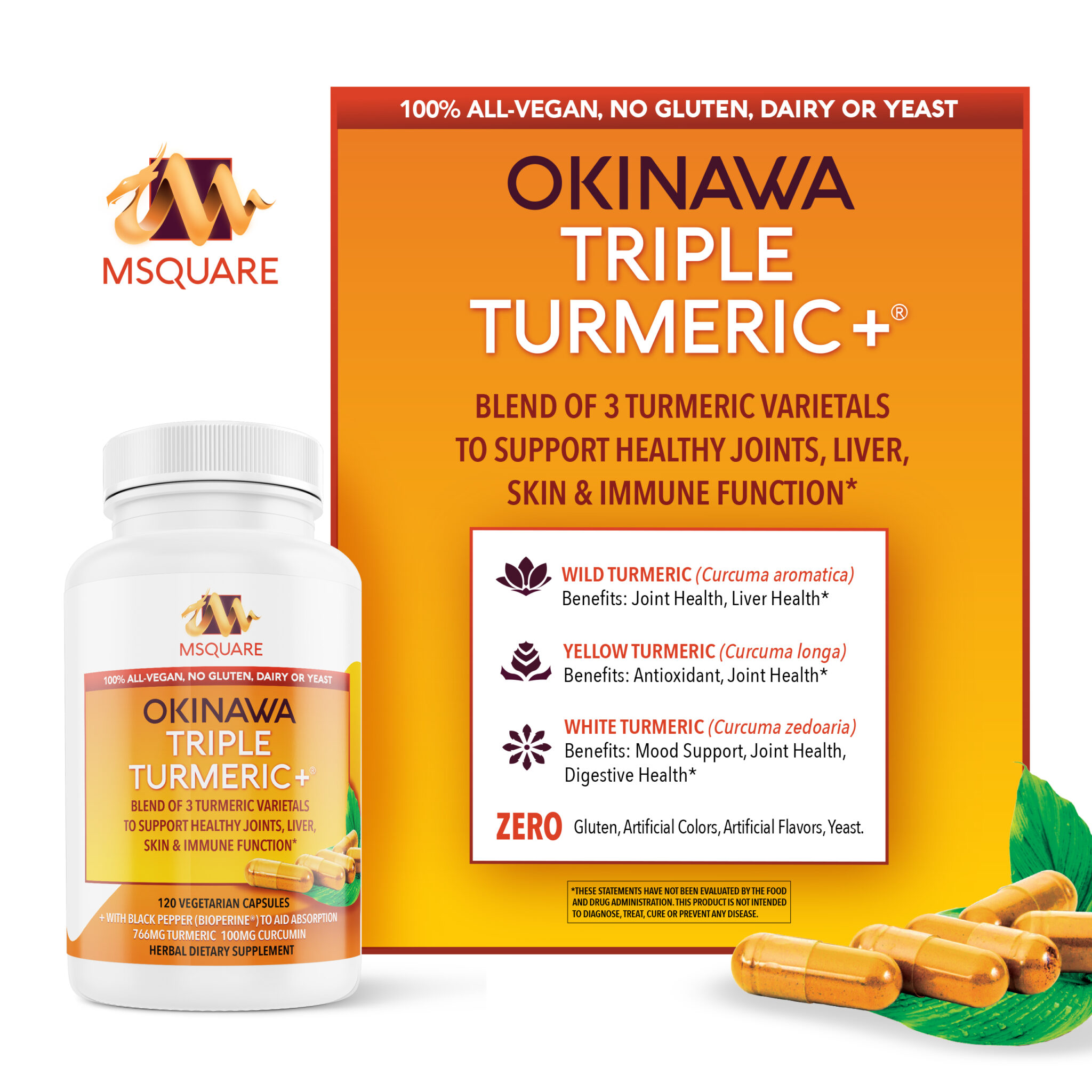 MSquare Okinawa Triple Turmeric + with Black Pepper Fruit Extract ...